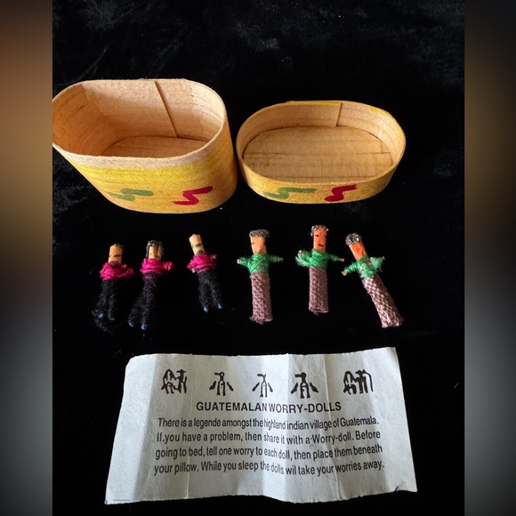 Other | Vintage Guatemalan Worry Dolls With Original Box And ...